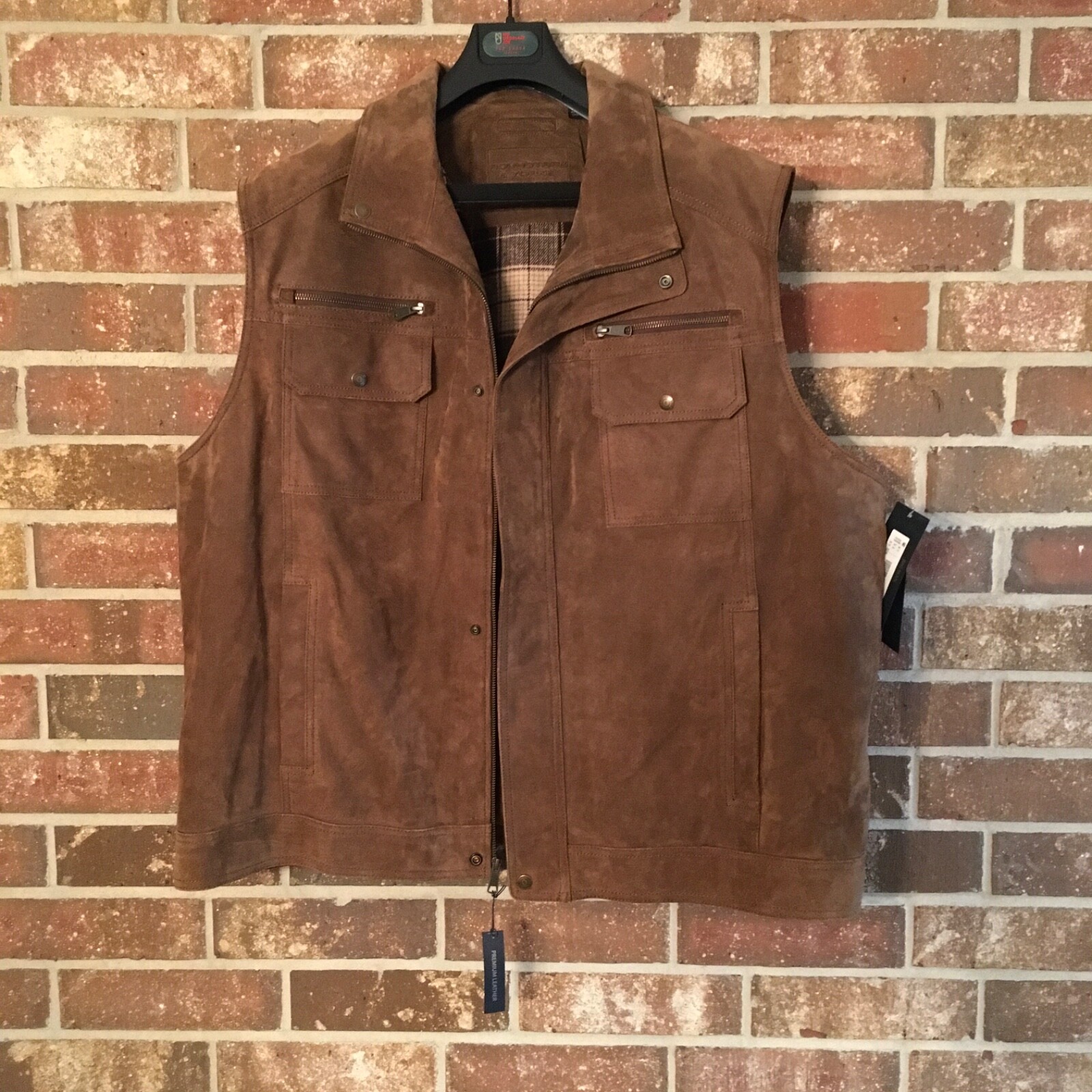 Roundtree & Yorke Premium Leather Suede Brown Vest Size 3XB, 3XT or 4XT ...
