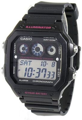 CASIO AE1300WH-1A2 AE1300 BLACK DIGITAL WATCH | eBay