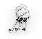 Sterling Silver 3 Keys Keychain Charm or Pendant | eBay