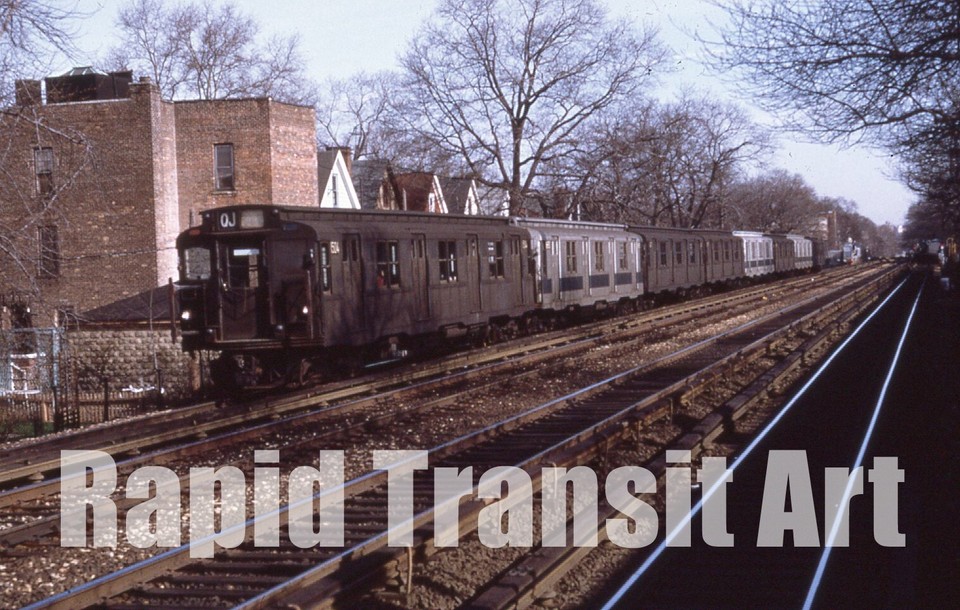 Vintage 1997 Duplicate Slide New York Subway BMT R-7 QJ Train Car 1504 ...