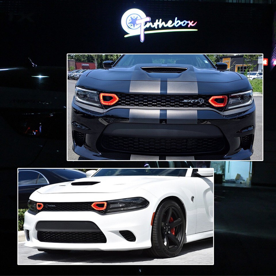 Pair Red Scat Pack Grille LED Bezel Grill Light Lamp For Dodge Charger ...