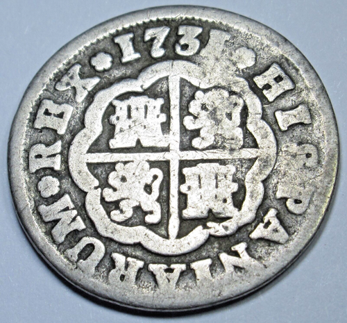 1731 Spanish Silver 1 Reales Genuine Antique 1700's Colonial Cross ...