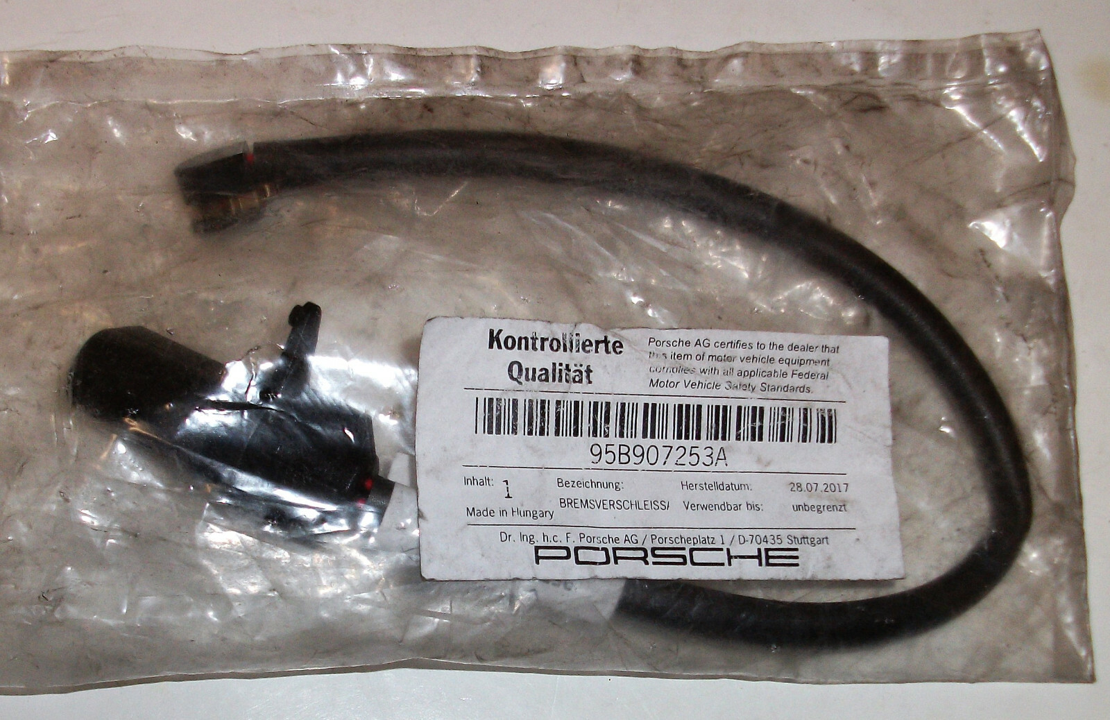 GENUINE OEM PORSCHE 95B907253A 15-18 MACAN-DISC BRAKE PAD ELECTRONIC ...