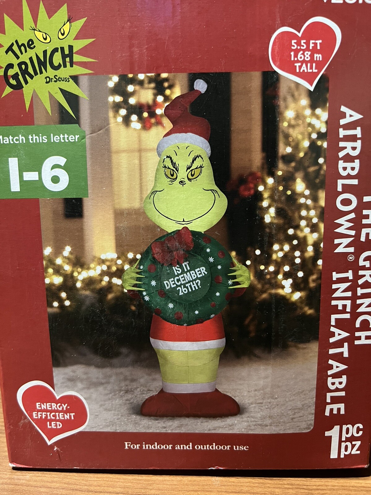 Gemmy 5.5FT THE GRINCH CHRISTMAS WREATH Airblown Inflatable - NEW IN ...