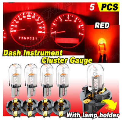 5X RED T10 168 194 LED Bulbs Instrument Gauge Cluster Dash Light W ...
