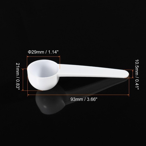 50Pcs Micro Spoons 5 Gram Measuring Scoop Plastic Round Bottom Mini ...