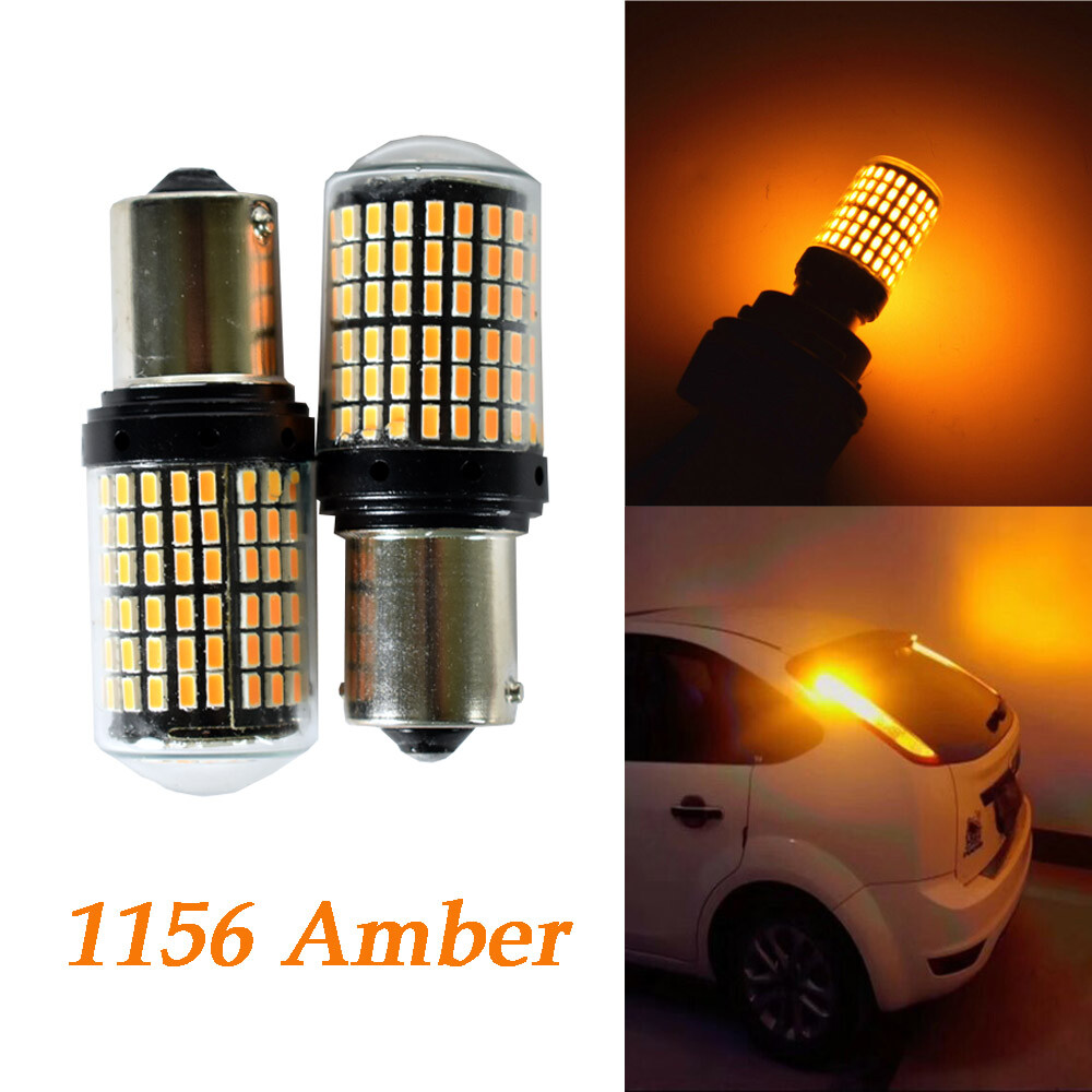 Front Signal 1156 BA15S 3497 7506 1141 PW21 144 SMD Amber LED Bulb K1 ...