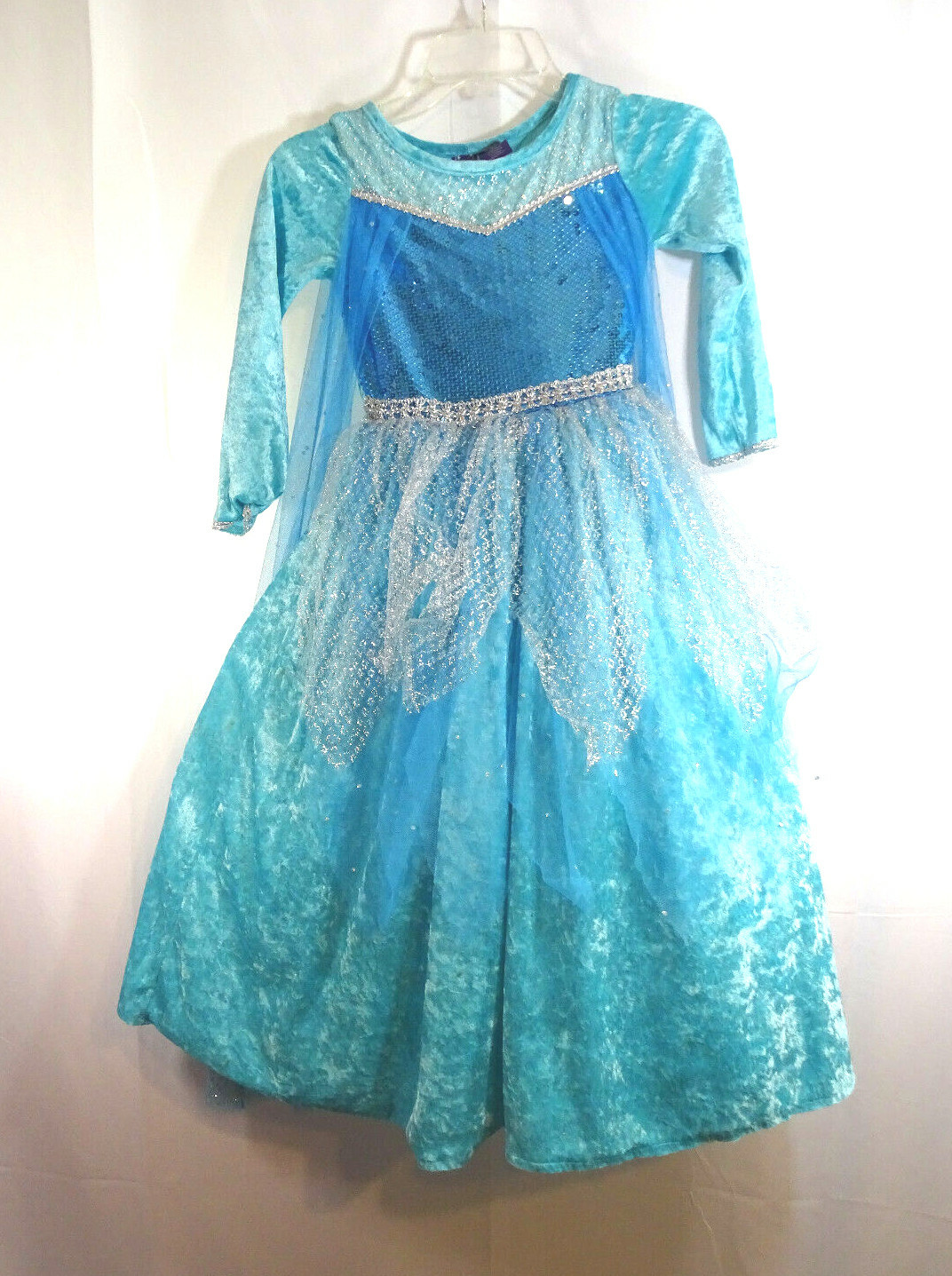 Girls PRINCESS Sparkly BLUE DRESS COSTUME sz 5/6 - Gem
