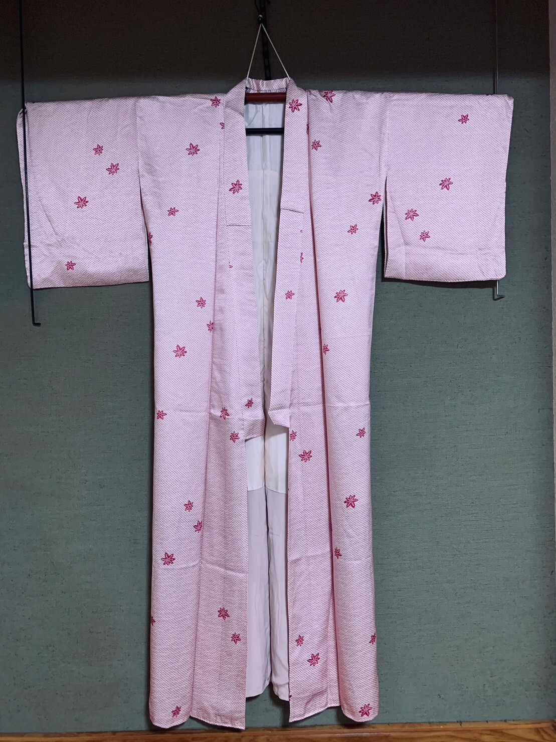 Japanese Vintage Kimono Komon pink maple | eBay