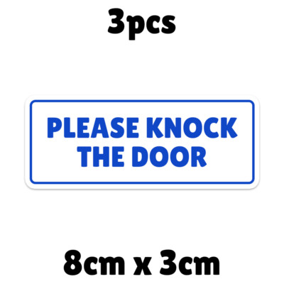 3 x Please Knock The Door Sticker Label Waterproof Decal | eBay Australia
