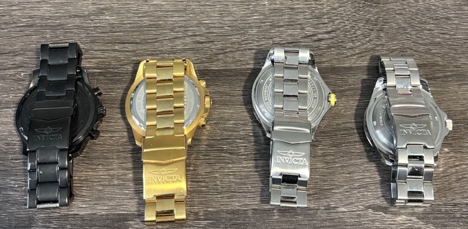 Invicta Watch Lot Black Gold Stainless Need Batteries COMES WITH 24 ...