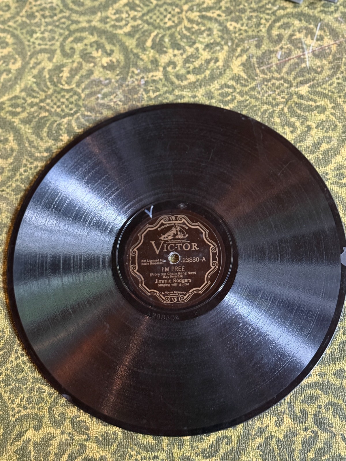 Victor 23830 Jimmie Rodgers I'M FREE 1933 Country 78 rpm V his final ...