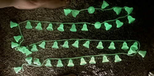 Vtg Glow in the dark Christmas Bell Garland 43 Glowing Bells Made in ...
