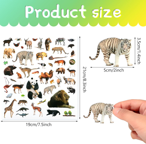800 Pieces Wild Jungle Animal Stickers Realistic Wild Beast Decals ...