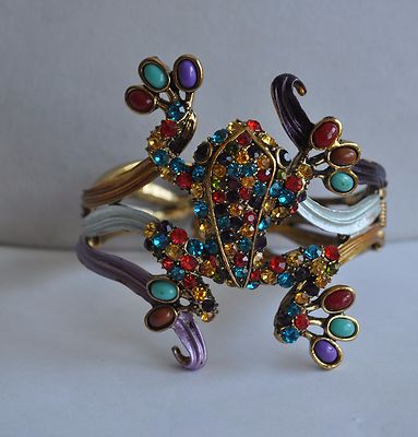 KIRKS FOLLY HAPPY HOPPER FROG BRACELET IN ANTIQUE GOLD TONE | eBay