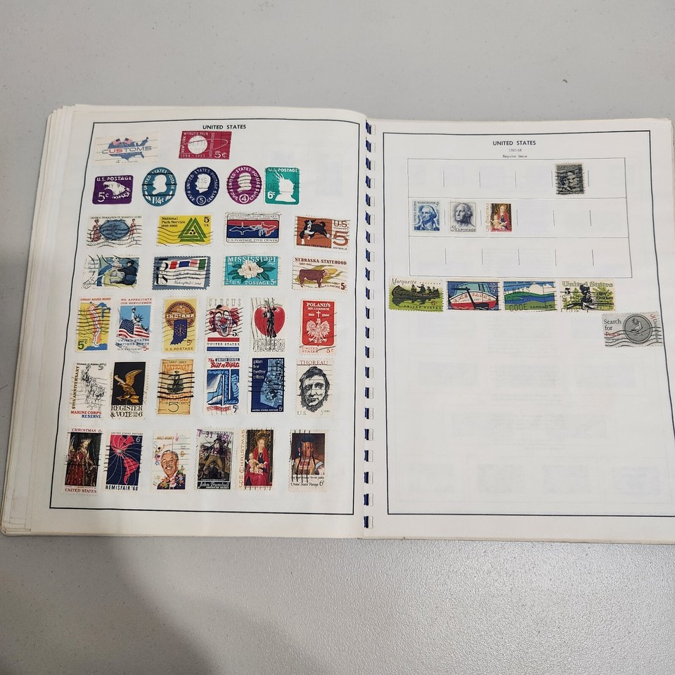 VINTAGE 1966 HARRIS UNITED STATES STAMP ALBUM WITH MANY STAMPS INSIDE 🔥 ...