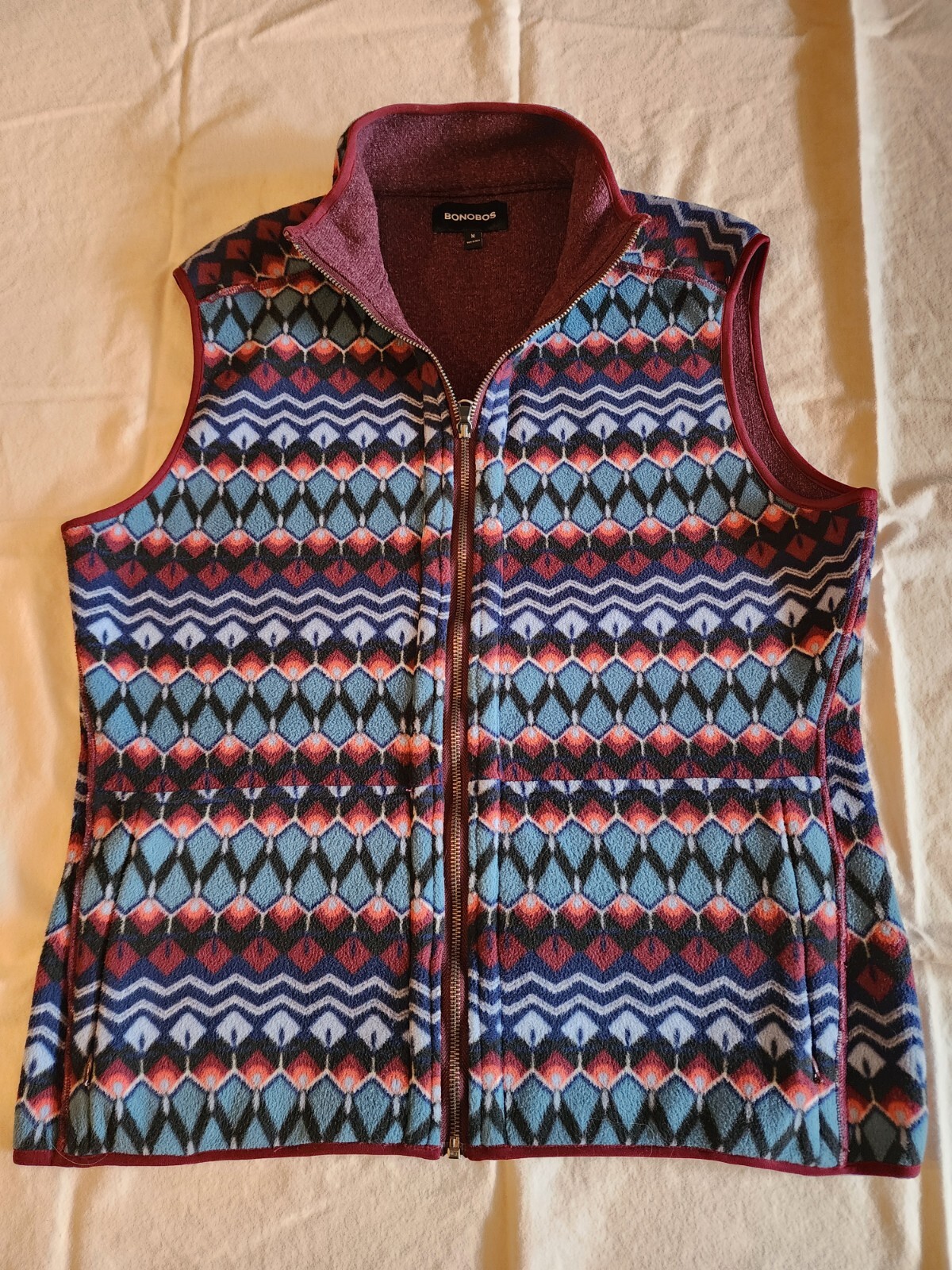 BONOBOS Vest Full Zip Reversible Adult Size Medium Fl… - Gem