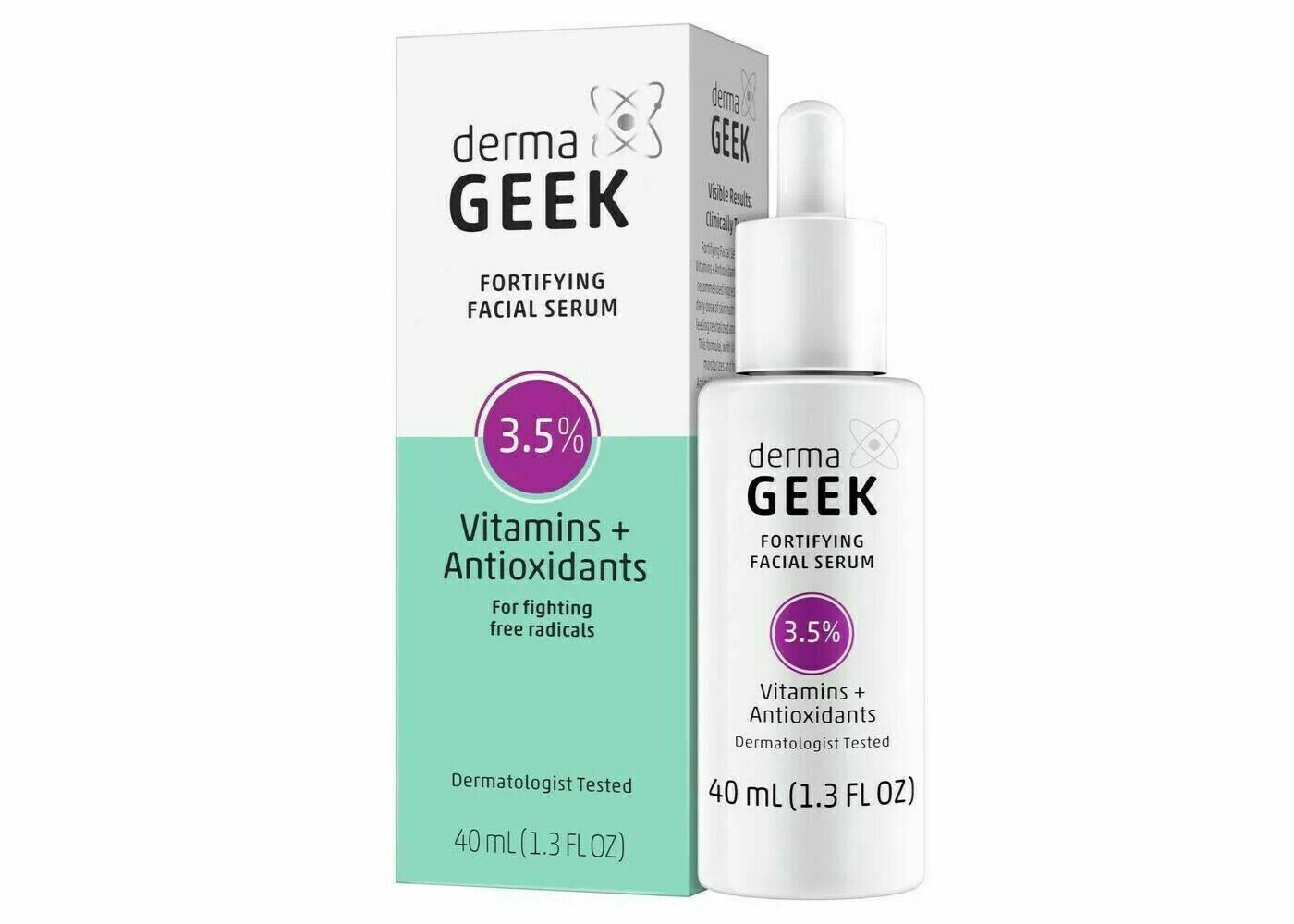 Derma Geek Fortifying Facial Serum 3.5% Vitamins Antioxidants 1.3oz ...