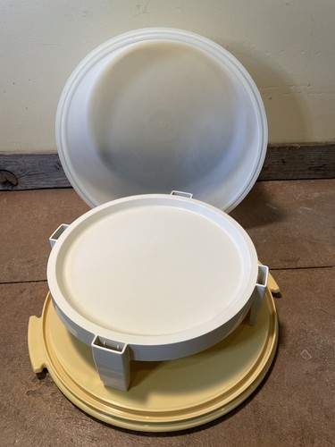 Vintage Tupperware Harvest Gold Cake Carrier w/ Pie Stacker | eBay