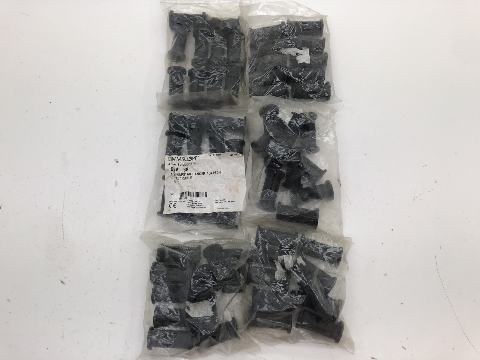 (QTY.6) COMMSCOPE SSHA-38 1/2 INCH SNAPSTAK HANGER ADAPTOR. KITS OF 10 ...