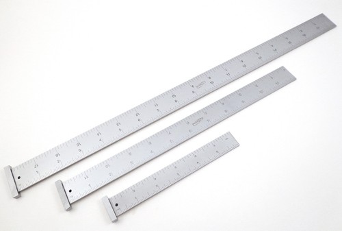 3 pc Igaging Machinist 4R Hook Ruler / Rule 18", 12" & 6" 1/8, 1/16, 1/ ...