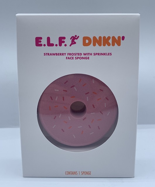 ELF x Dunkin Donut Strawberry Frosted Sprinkles Donut Face Sponge for ...