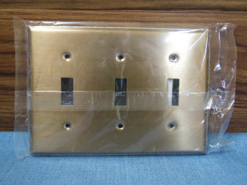 Metal Light Switch Plate Cover Wallplate Brushed Bronze Gold Brass Tone ...