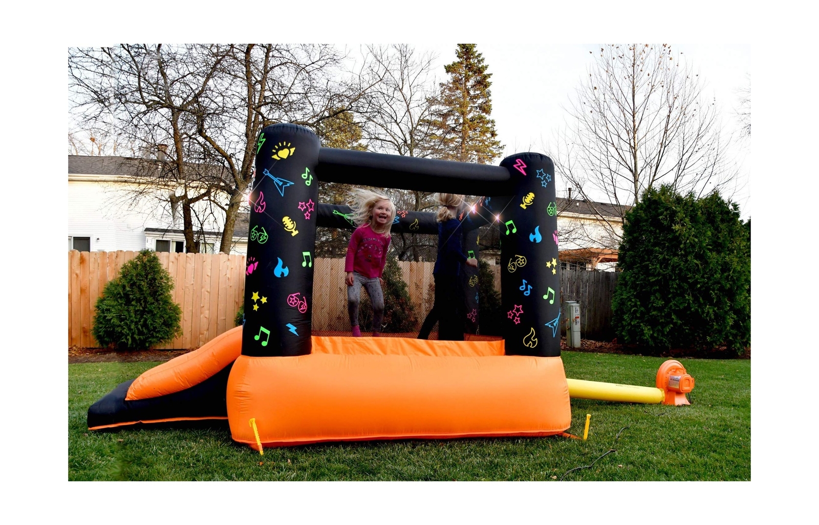 Kidz Rock Bounce House with Lights and Sound Interaction Inflatable ...