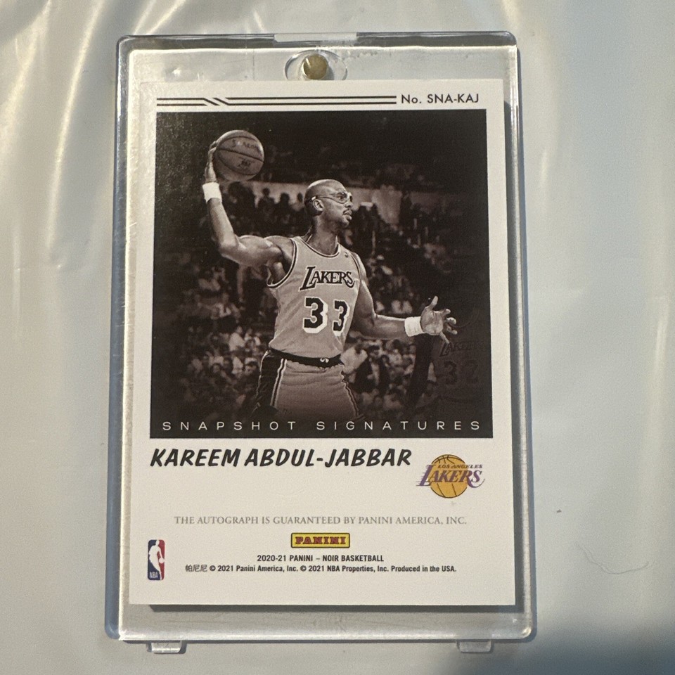 2020-21 Panini Noir Kareem Abdul-Jabbar Snapshot Signatures Autograph ...
