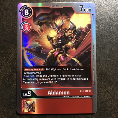 Aldamon Lvl 5 - BT4-016 - NM - Digimon TCG | eBay