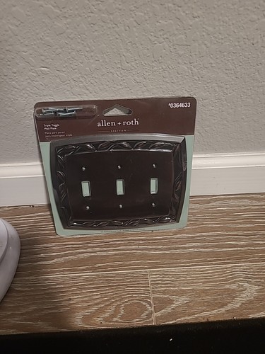 Allen + Roth Eastview 3-Gang Toggle Switch Wall Plate Dark Oil Rubbed ...