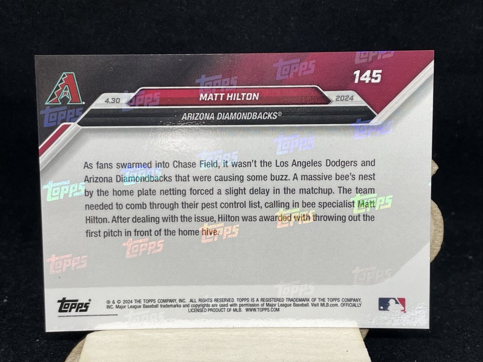2024 MLB Topps NOW #145 MATT HILTON BEEKEEPER ARIZONA DIAMONDBACKS - PR ...