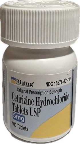 Rising Brand Cetirizine Hydrochloride 5mg Antihistamine Tablets 100 ...