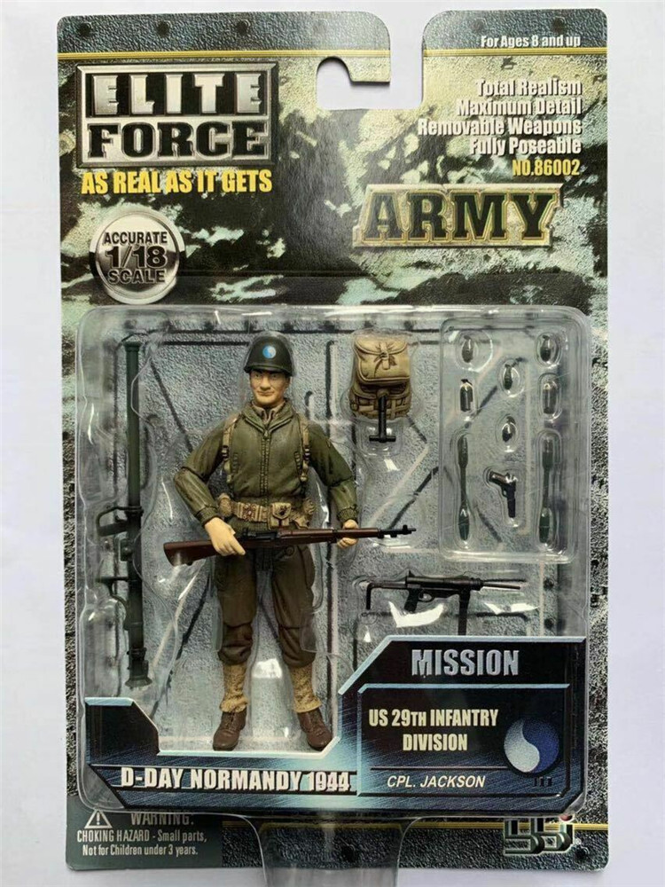 1:18 WWII Army 1944 US 29th Infantry Divison 3.75" CPL. Jackson Action ...
