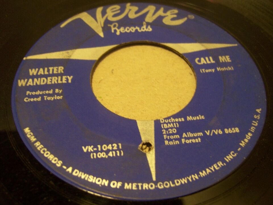 WALTER WANDERLEY- SUMMER SAMBA / CALL ME- 1966 JAZZ 7" 45, VERVE VK ...