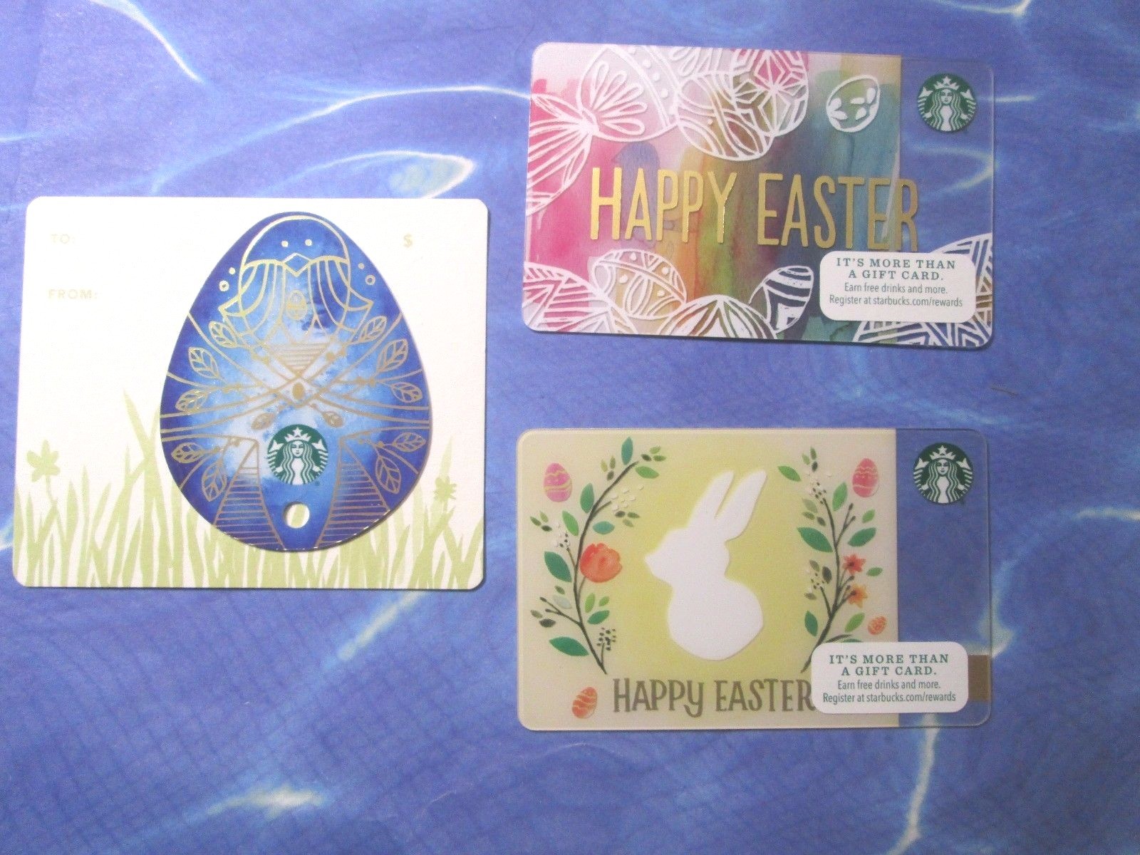 New for Sale - Starbucks Card Easter egg - Blue & Happy Easter ( total ...