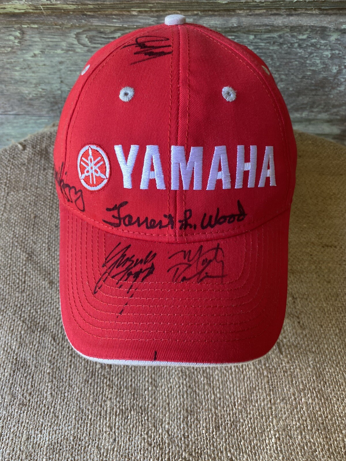 Yamaha Motors Cap Red Corpro with Logo- Signed by Pro… - Gem
