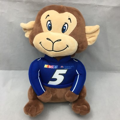 NASCAR Monkey Hendrick Racing 5 Brown Tan Blue White Plush 10" KellyToy ...