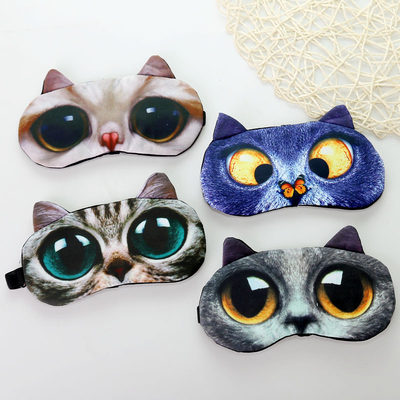 3D Dog Cat Eye Mask Travel Sleep Masks Blindfold Sleeping Aid Adult ...
