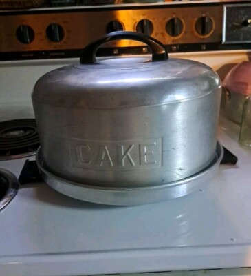 Vintage 1950's Kromex Aluminum Locking Cake Cover Holder Carrier Server ...