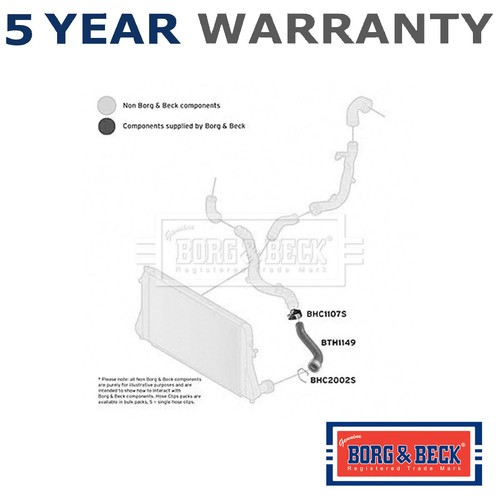 Borg & Beck Front Left Lower Turbo Hose Fits VW Golf Scirocco 1.4 ...