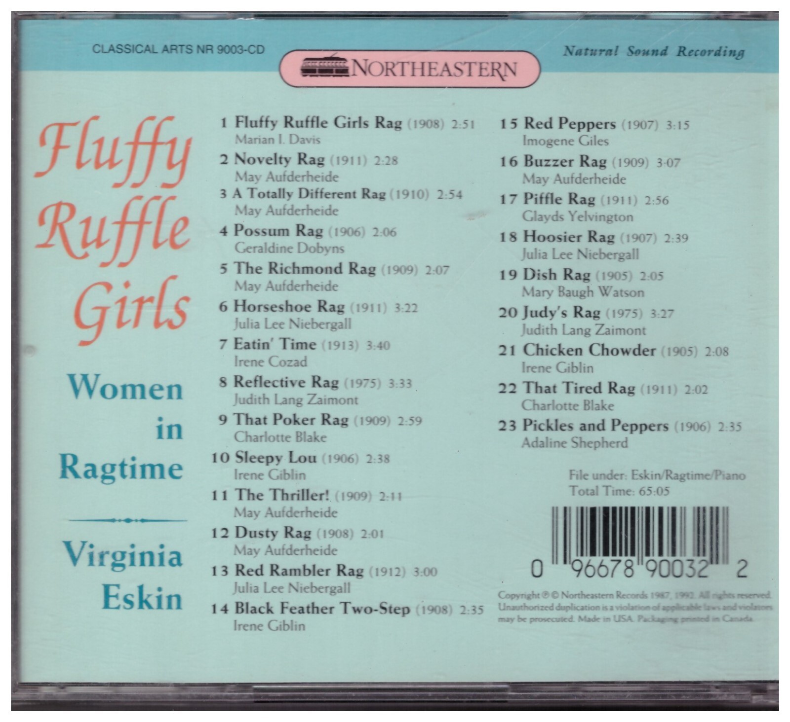 Fluffy Ruffle girls - women in ragtime - Virginia eskin [CD] 1992 ...