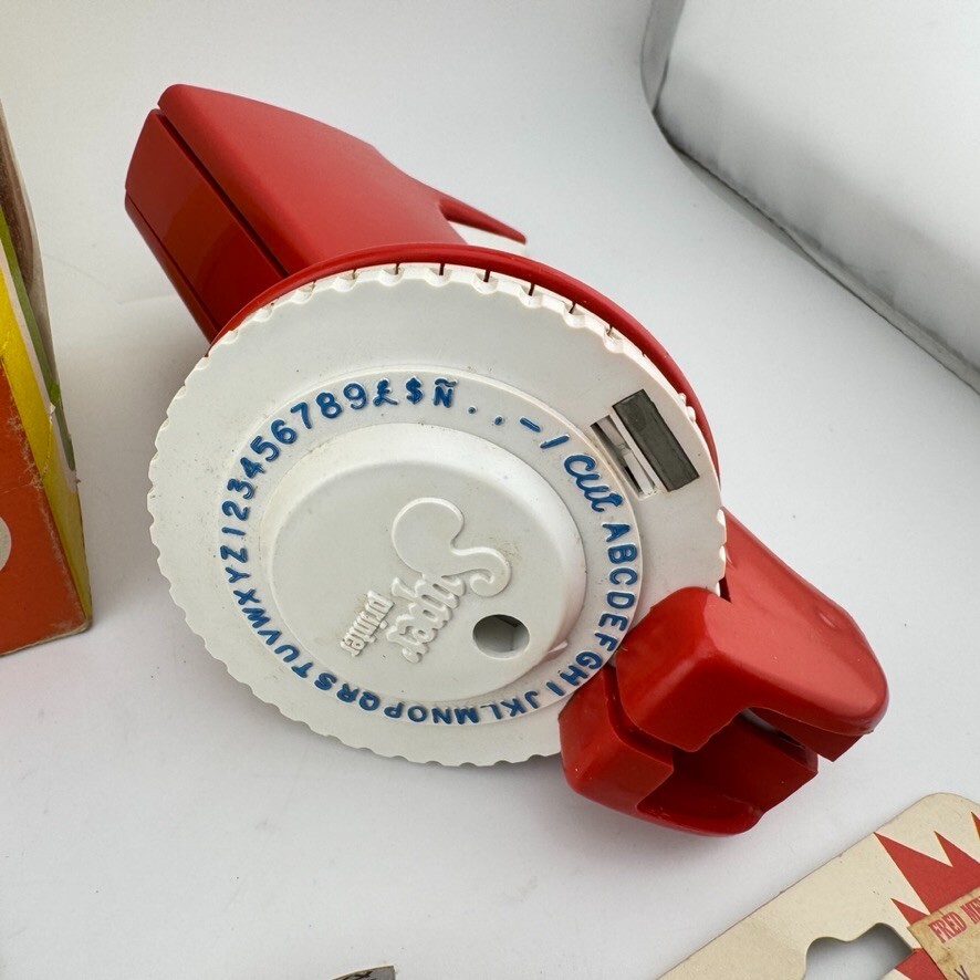 Vintage Super Printer Spin Dial Embossed Label Maker w/ 5 Rolls Dymo ...