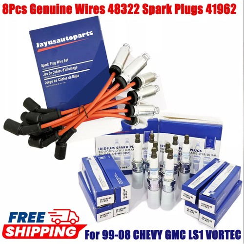Gen 8PCS Wires 48322 Spark Plugs 41962 for Chevy Silverado GMC 4.8/5.3 ...