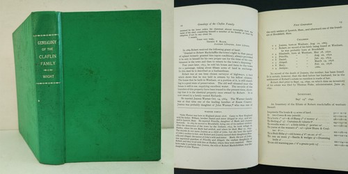 c1903 antique CLAFLIN FAMILY GENEALOGY wenham ma MACKCLOTHLAN adelaide ...