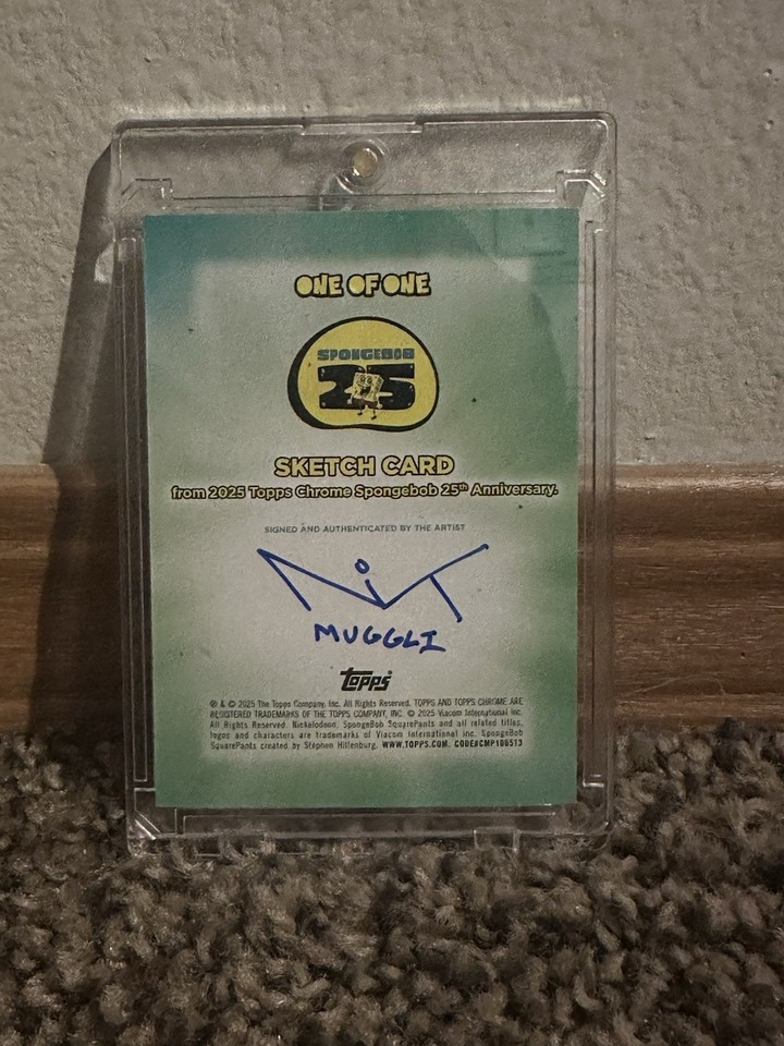 SpongeBob Topps Chrome 25th Trading Card Sketch Card One Of One Case ...