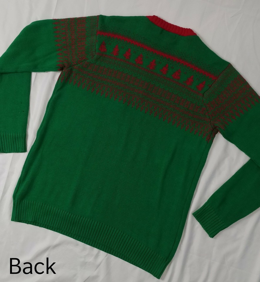 BLIZZARD BAY CHRISTMAS UNICORN GREEN KNIT BEADED SWEATER SIZE: S 100% ...