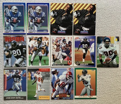 ANDRE RISON 1990-1998 Football Card Lot! 13x Cards Rookie RC Falcons ...