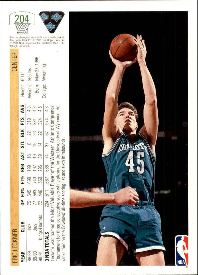1991-92 Upper Deck #204 Eric Leckner - NM | eBay
