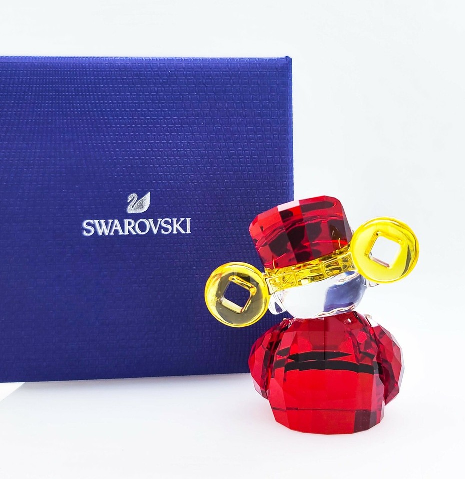 New 100% SWAROVSKI Sparkle Crystals Cute God of Wealth Figurine Display ...